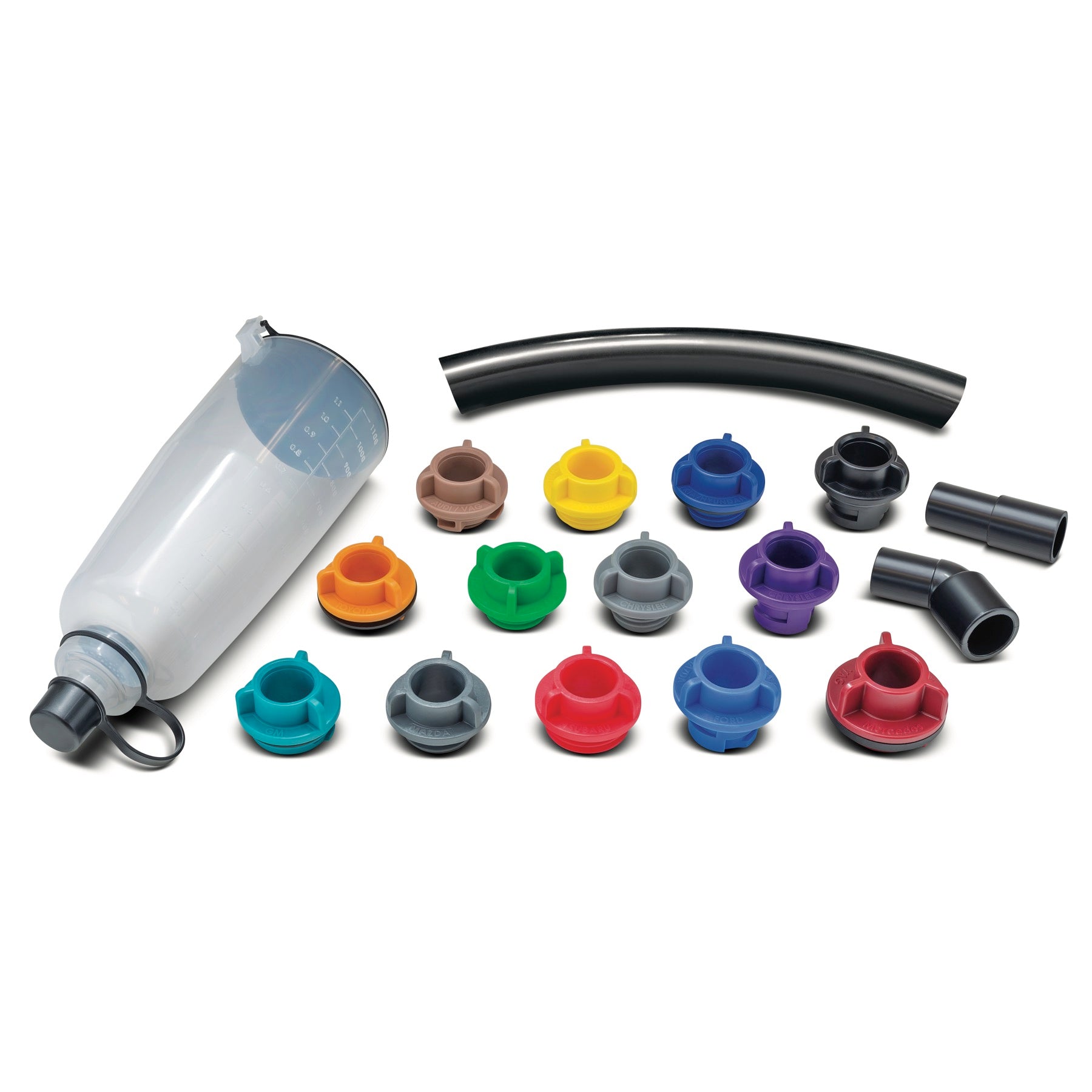 17 Piece Oil Funnel Set with Color Coded Vehicles Adapters