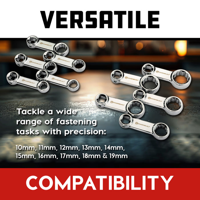 10 Piece 3/8 Inch Drive Torque Adapter Set (10MM-19MM)