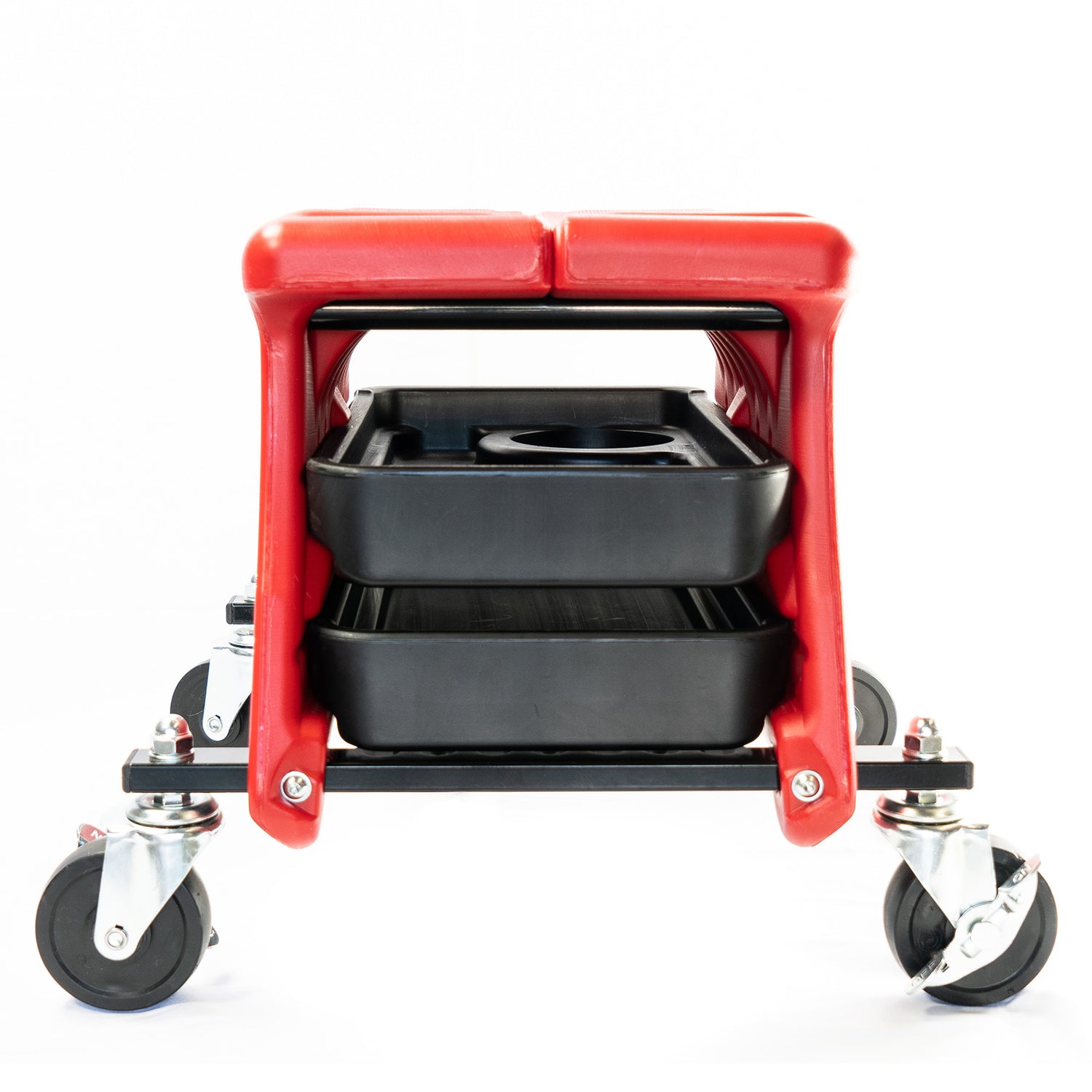 Rolling Garage Seat with Tool Trays - Smooth Ball Wheels