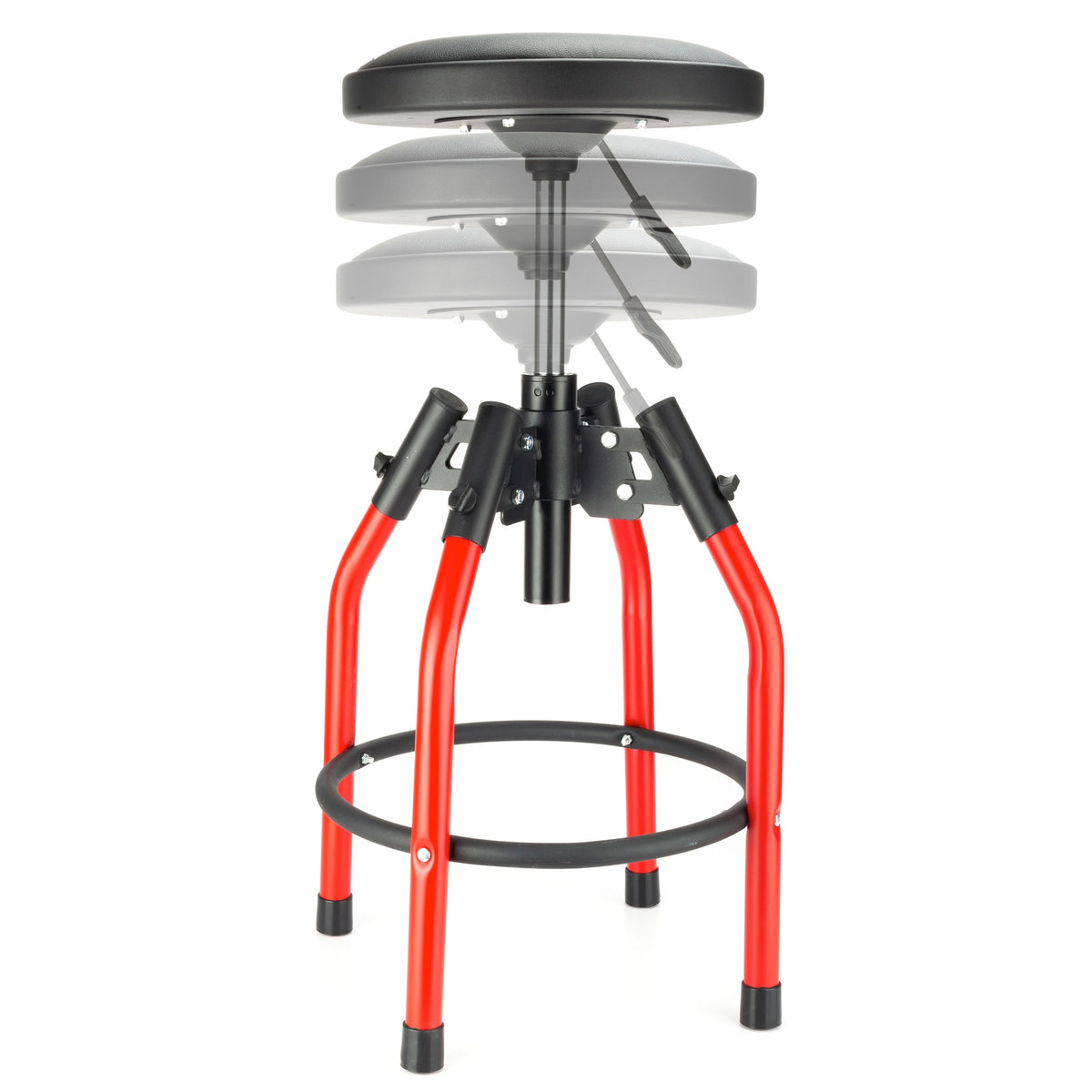 Swivel Shop Stool - Padded Garage Seat - Adjustable