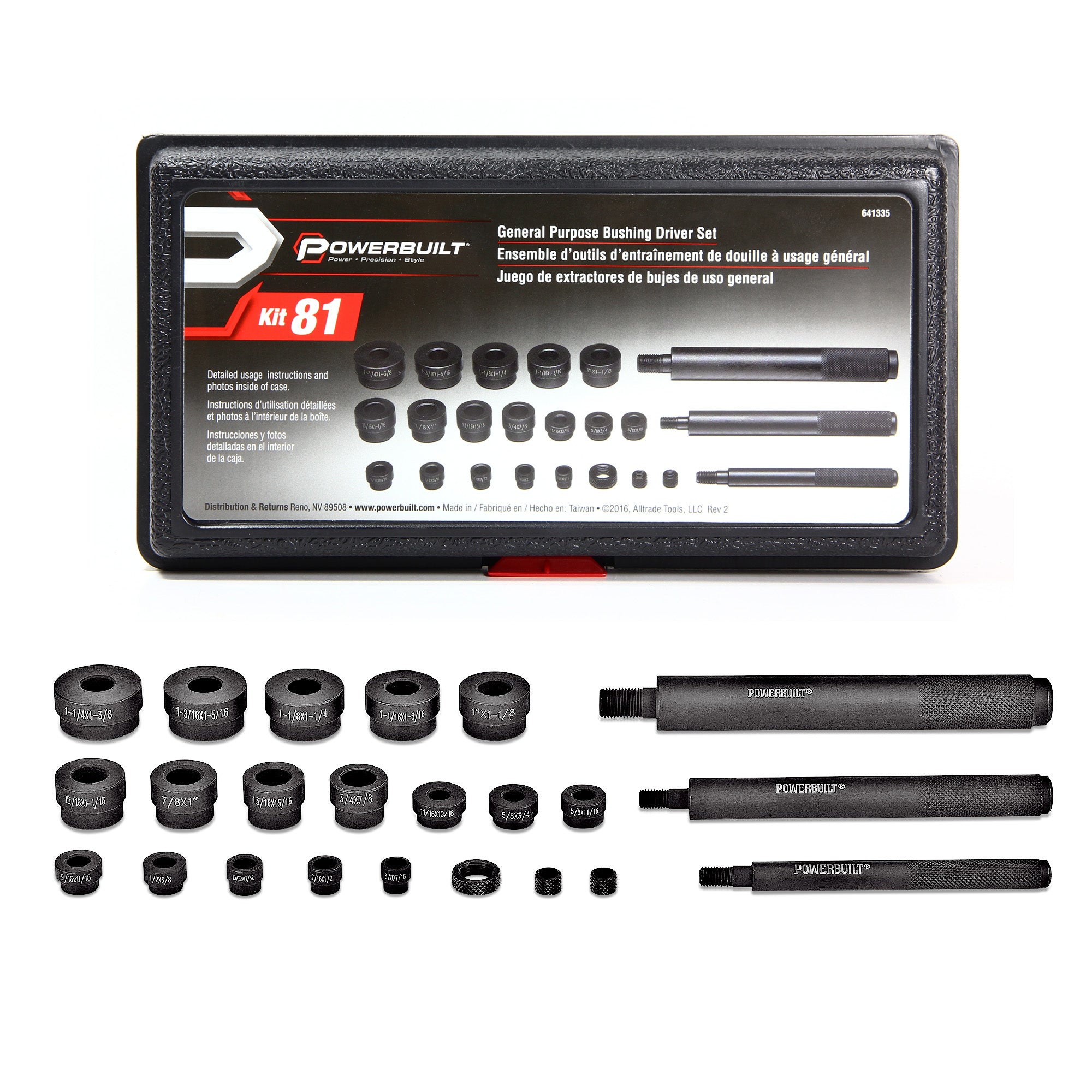 General Purpose Bushing Driver Tool Kit - Tool Set to Install