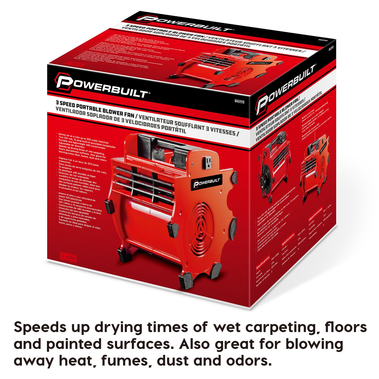 3 Speed Portable Blower Dry Fan - Adjustable 3-Speed
