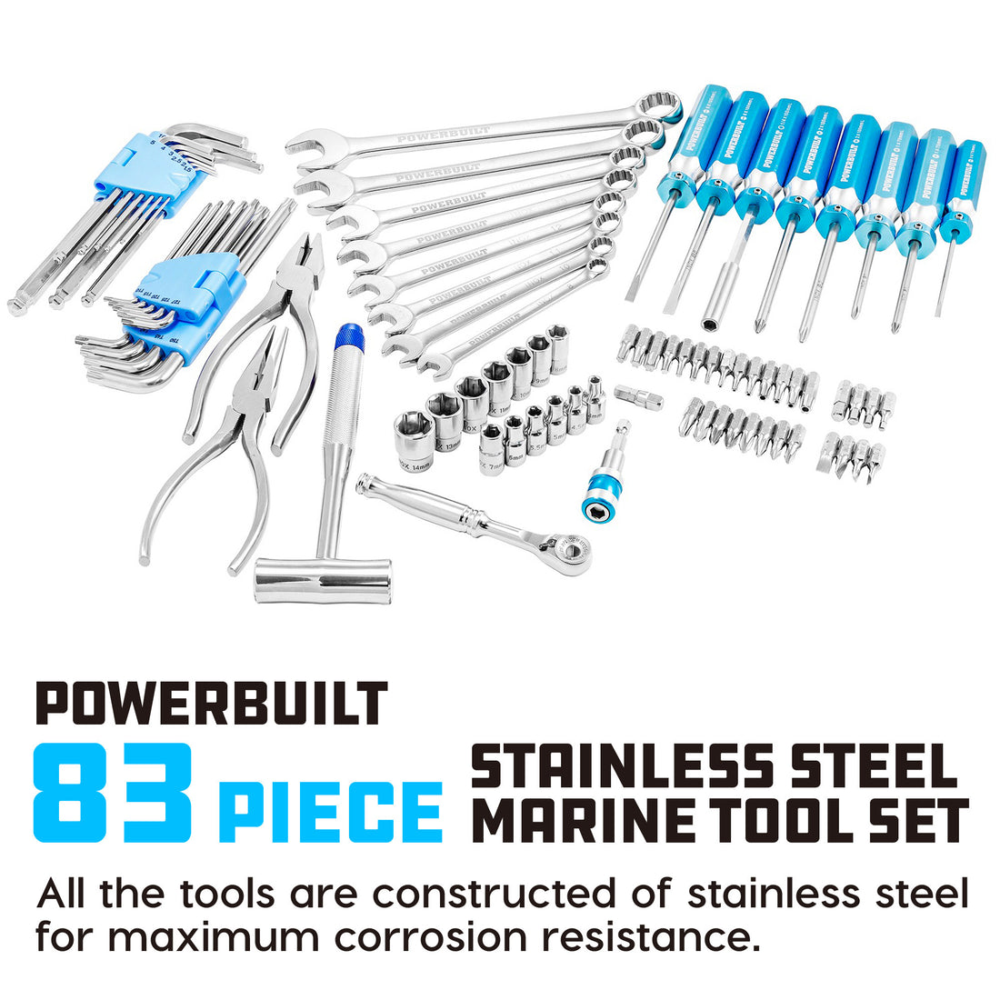 83 Pc. 420J2 Stainless Steel Marine Boat Repair Tool Set