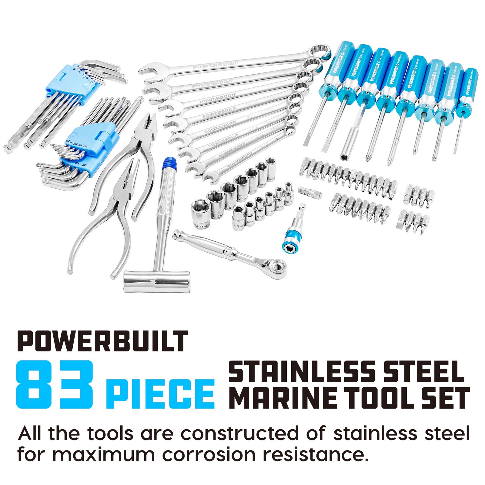 83 Pc. 420J2 Stainless Steel Marine Boat Repair Tool Set