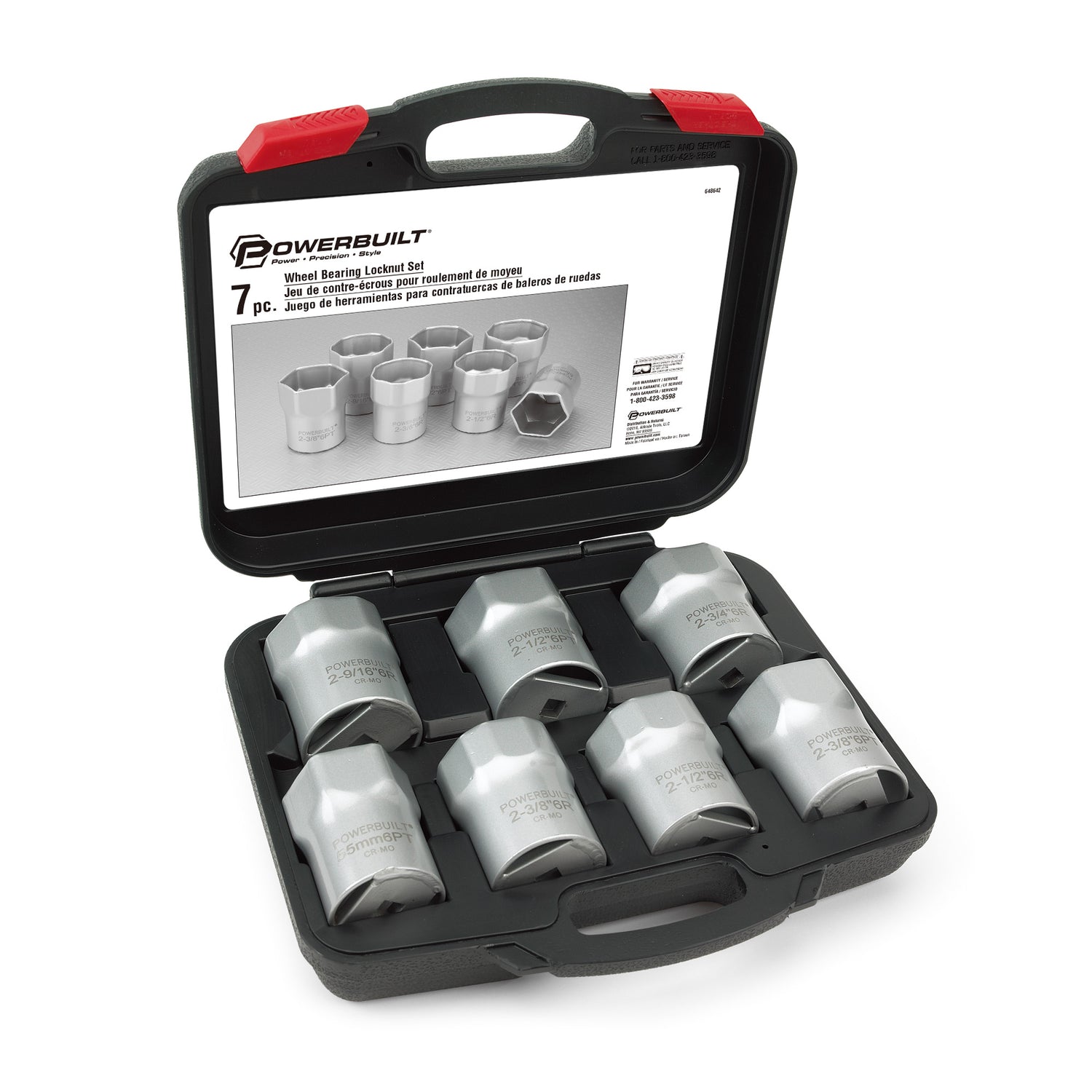 Wheel Bearing Locknut Socket Set - 7 Piece Remover Tool Kit