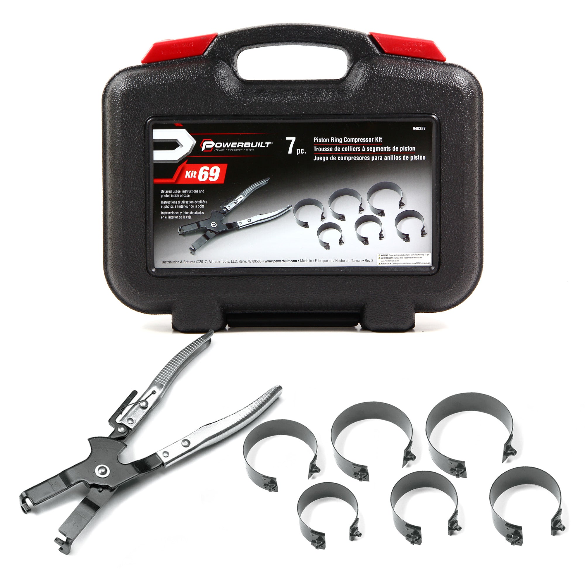 Piston Ring Compressor Tool Set for Car Engine - Vehicle