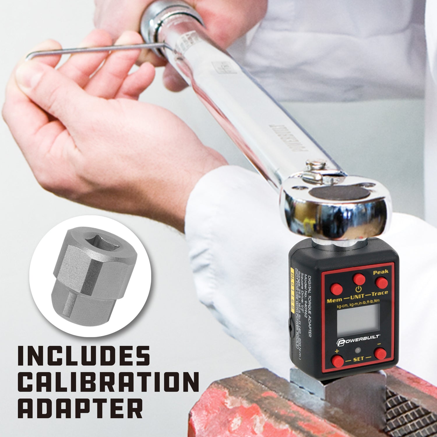 Digital Torque Socket Adapter - 3/8 Inch Drive Ratchet
