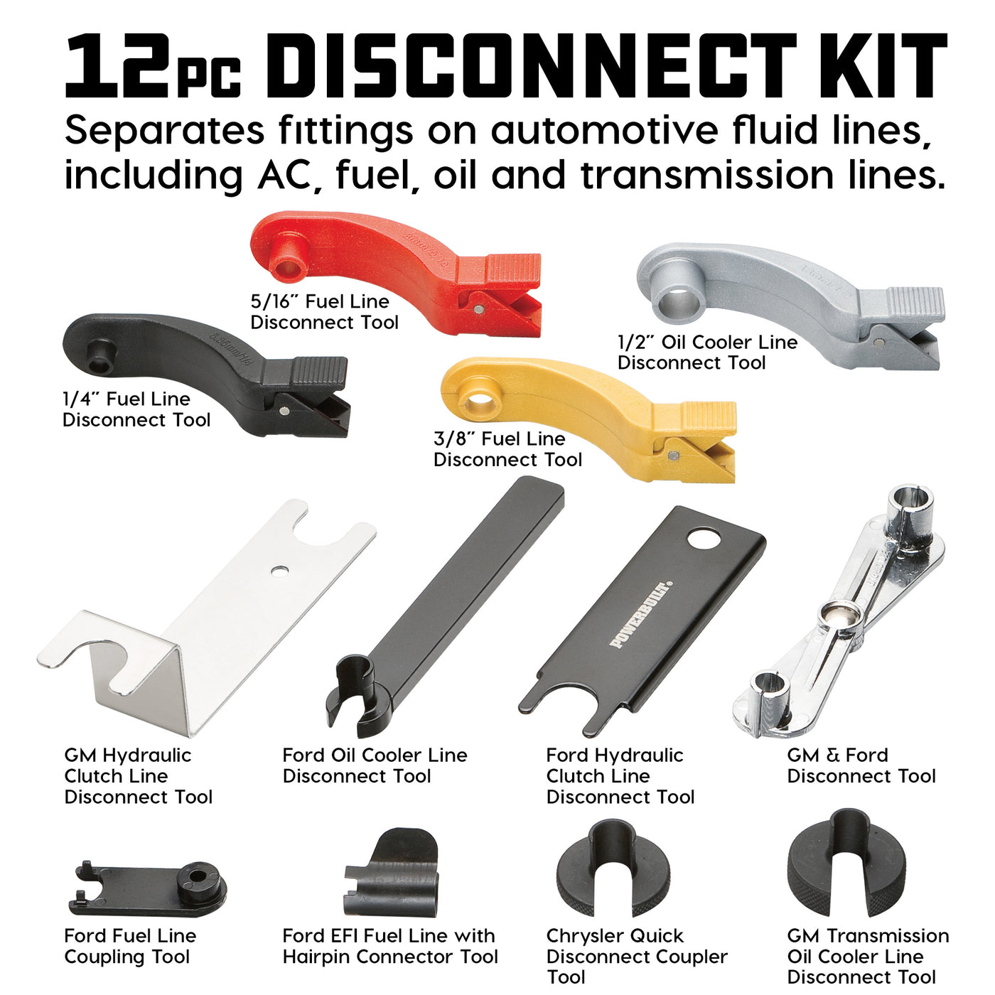 Quick Disconnect Tool Set - 12 Piece Line Disconnect Tool