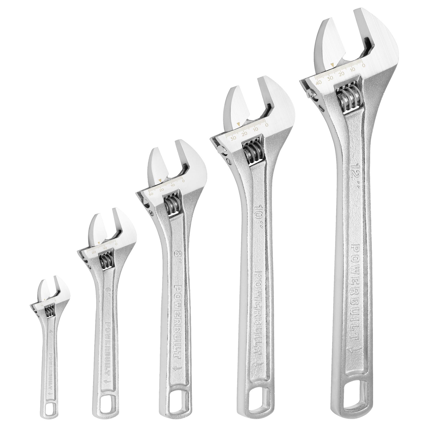 8 Inch Adjustable Wrench - Easy Read Pre-Adjustment Jaw Mark